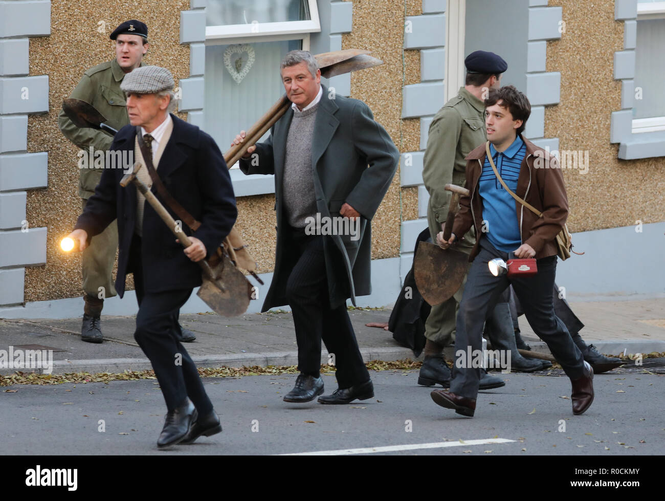 Jason Watkins films scenes for the Netflix show The Crown. He plays the ...