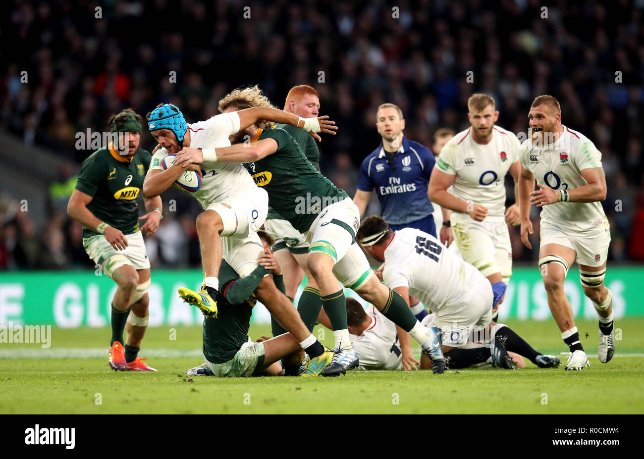 England's Zach Mercer in action during the Autumn International match ...