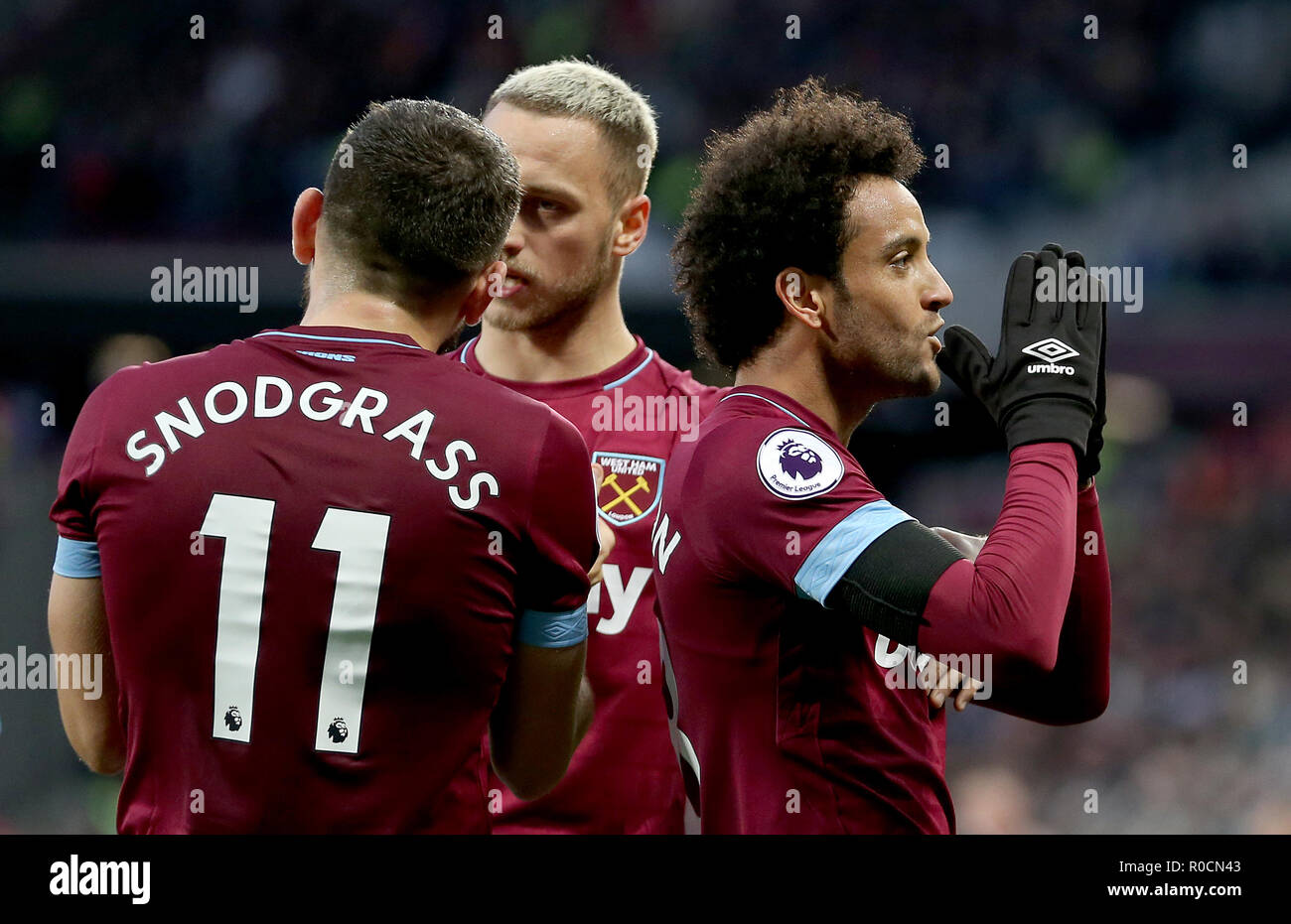 West Ham United's Felipe Anderson celebrates scoring his side's second ...