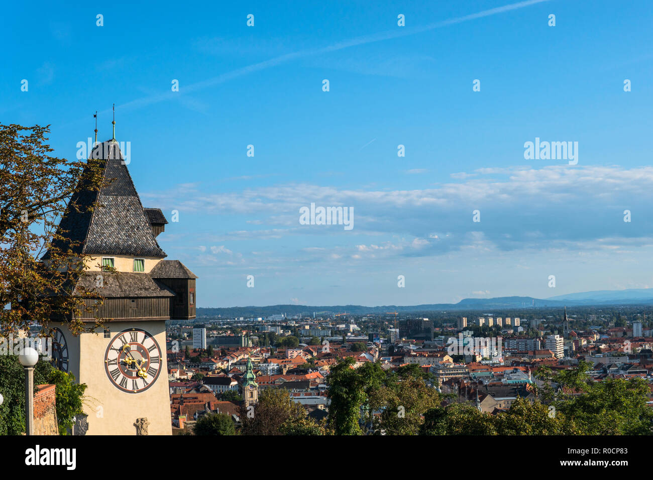 Graz clock tower uhrturm street view hi-res stock photography and ...