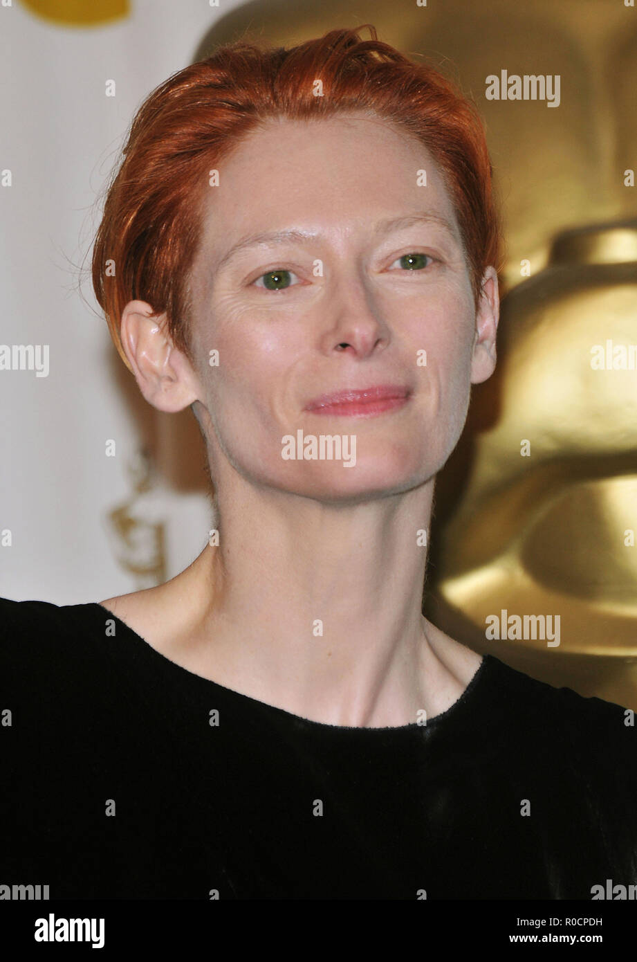 Tilda Swinton 80th Oscars ceremony, press room at the Kodak Theatre In ...
