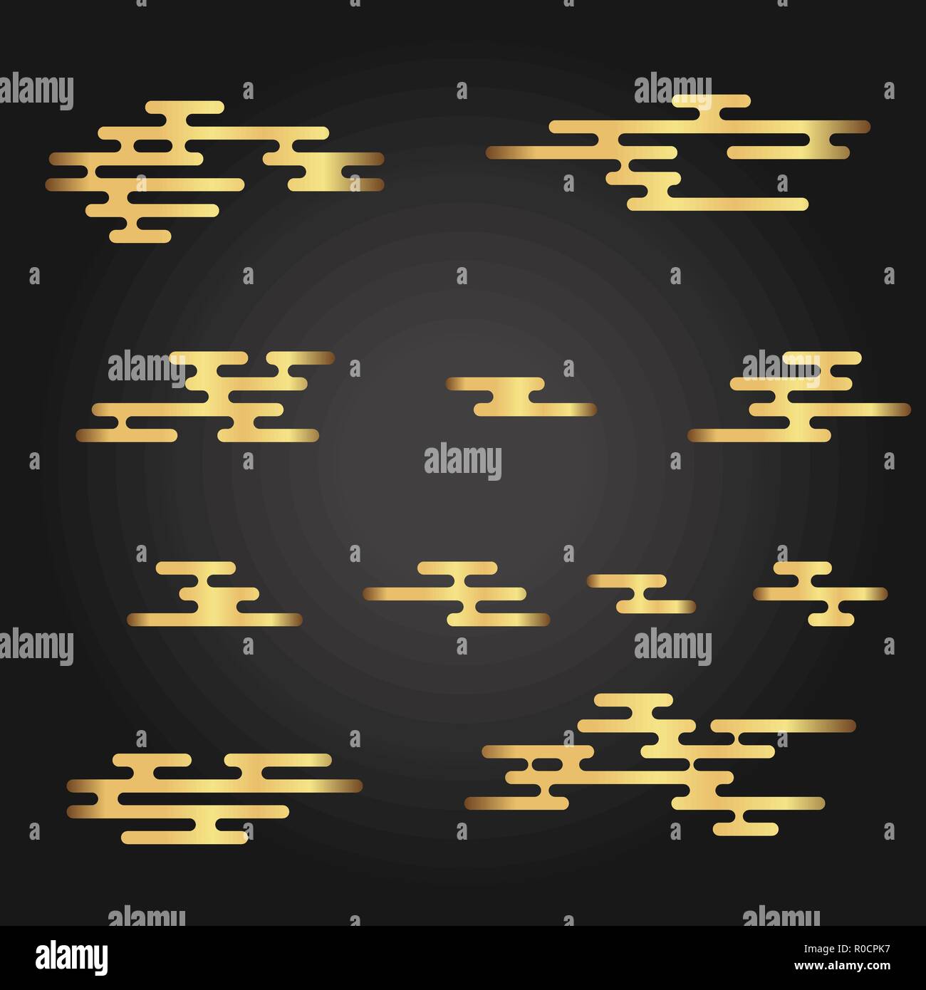 Set of Japanese cartoon vector pattern elements Stock Vector Image ...