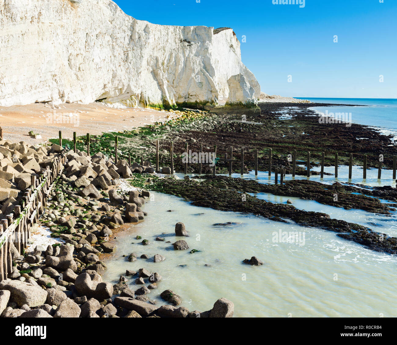 View of Seaford head from the splash point, East Sussex. England ...