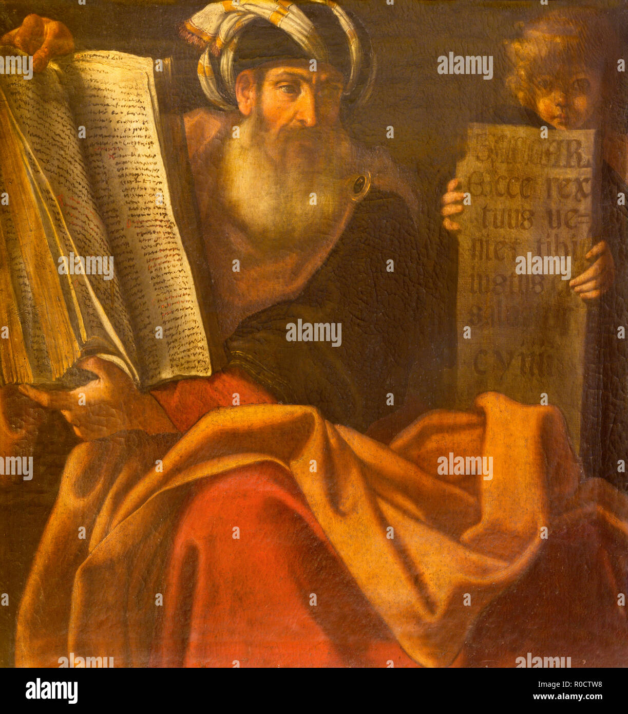 BOLOGNA, ITALY - APRIL 18, 2018: The painting of prophet Zechariah in ...