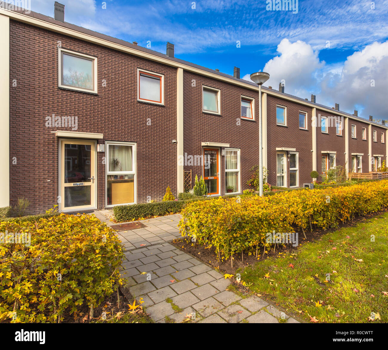 Small Modern Row Houses in Europe Stock Photo - Alamy