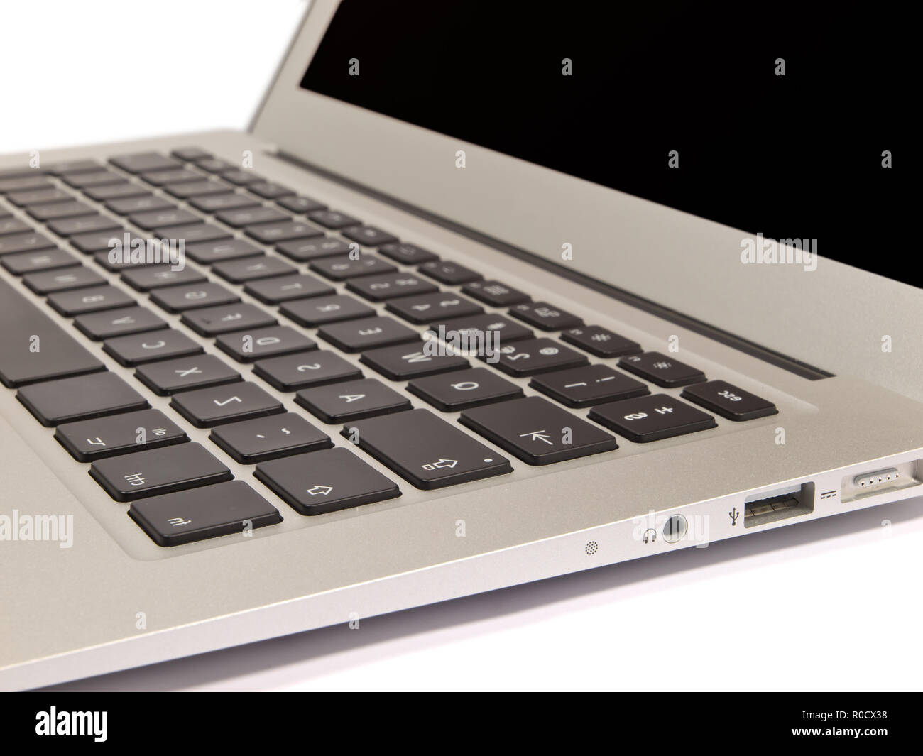 Keyboard on a Modern Notebook Computer, Isolated on White Stock Photo ...