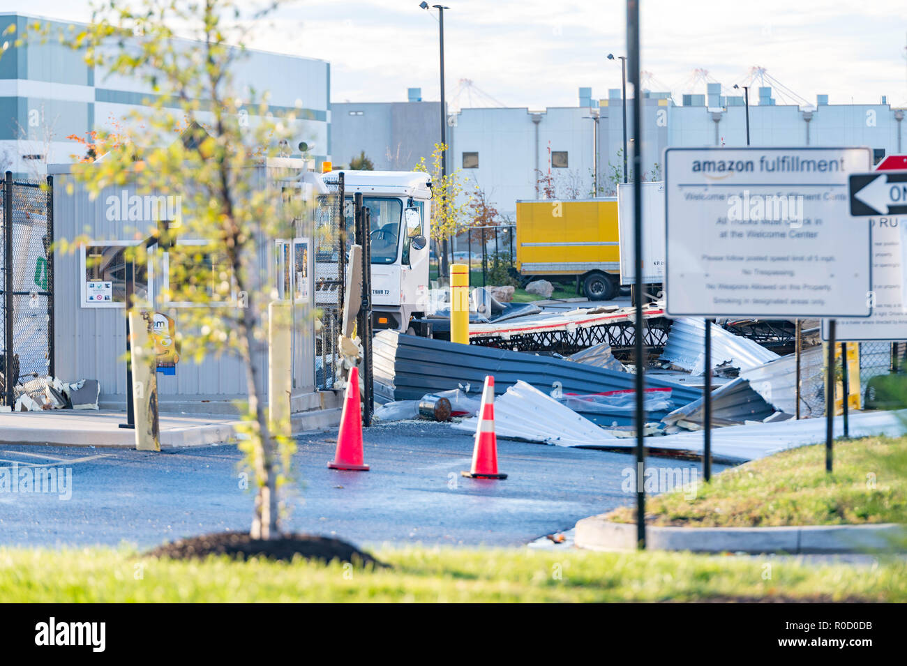 Baltimore, Maryland, USA. 3rd Nov, 2018. Extensive damage can be seen ...