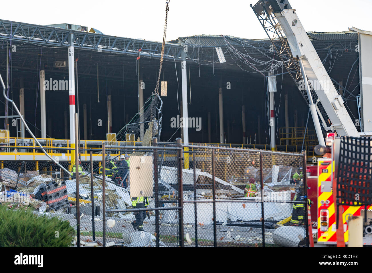 Baltimore, Maryland, USA. 3rd Nov, 2018. Extensive damage can be seen ...