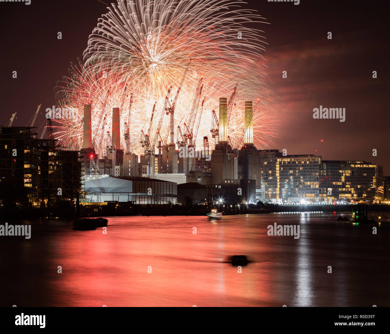 London, UK, 3rd November 2018, Battersea Power Station Bonfire Night ...