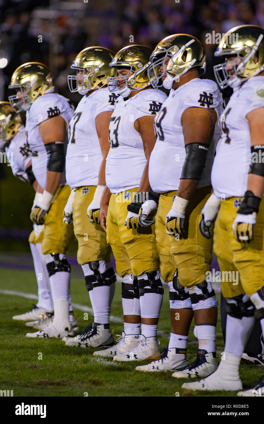 Evanston, Illinois, USA. 03rd Nov, 2018. - Fighting Irish #53 Khalid ...