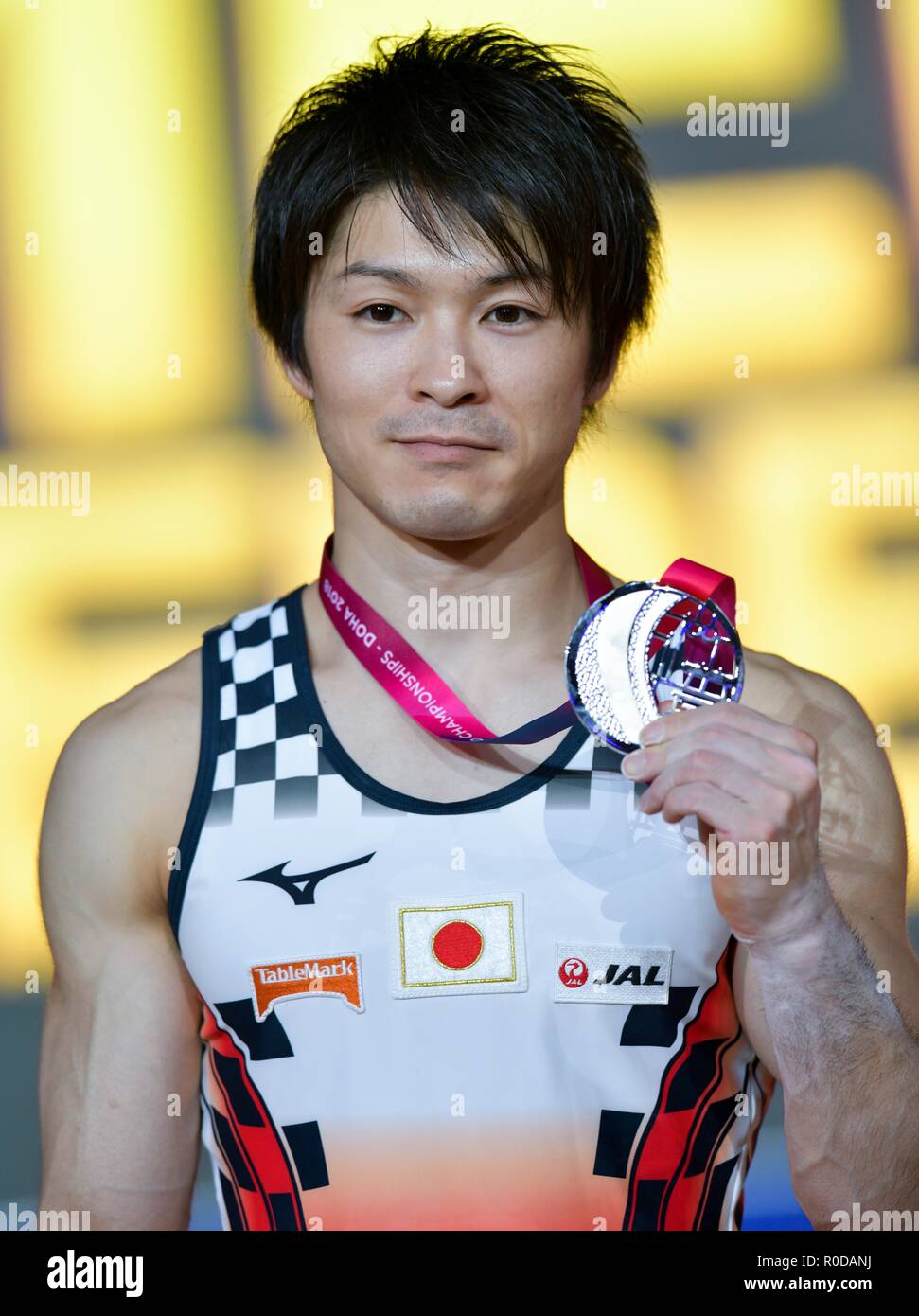 Doha, Qatar. 3rd Nov, 2018. Uchimura Kohei of Japan poses during the ...