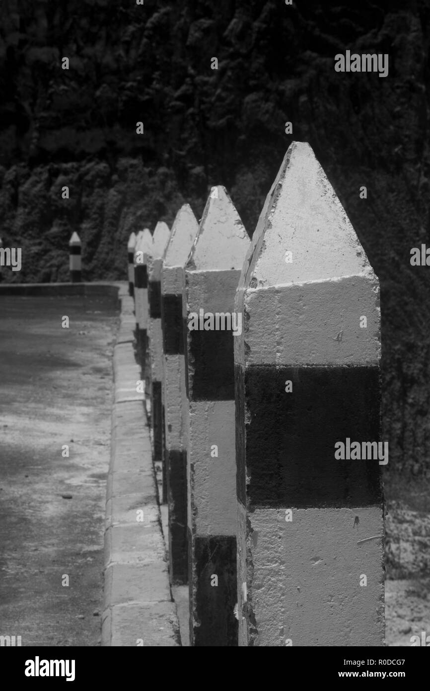 black and white street border photo Stock Photo - Alamy