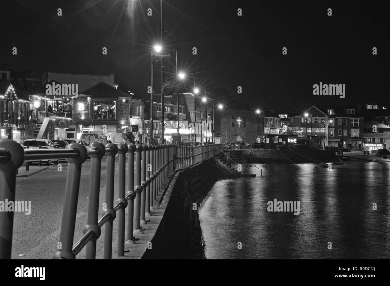 Night time seaside resort Black and White Stock Photos & Images - Alamy