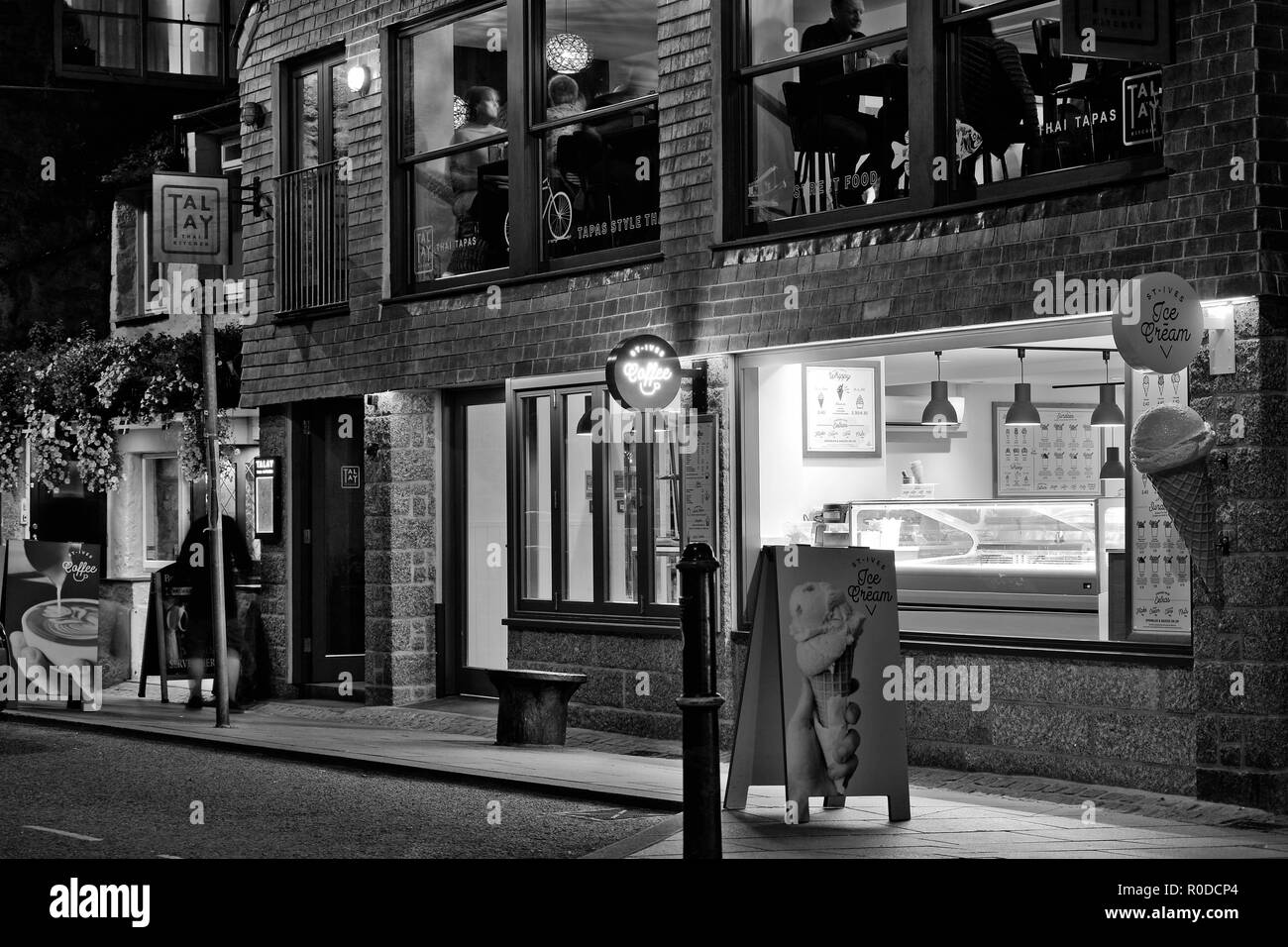 Night time seaside resort Black and White Stock Photos & Images - Alamy