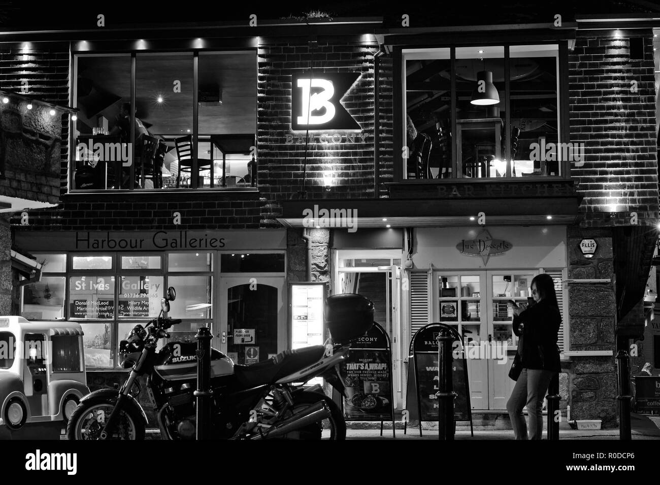 Night time seaside resort Black and White Stock Photos & Images - Alamy