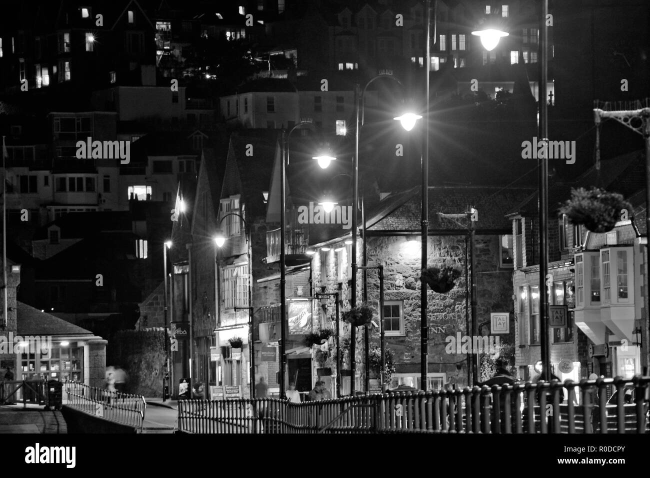 Night time seaside resort Black and White Stock Photos & Images - Alamy