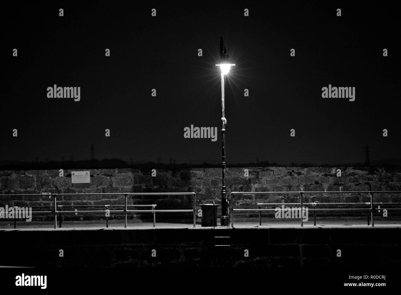 Night time seaside resort Black and White Stock Photos & Images - Alamy