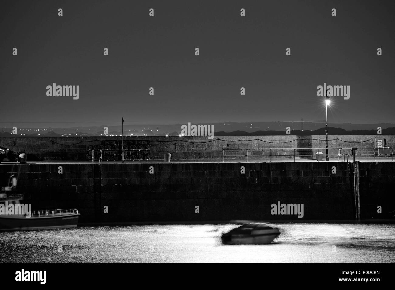 Night time seaside resort Black and White Stock Photos & Images - Alamy