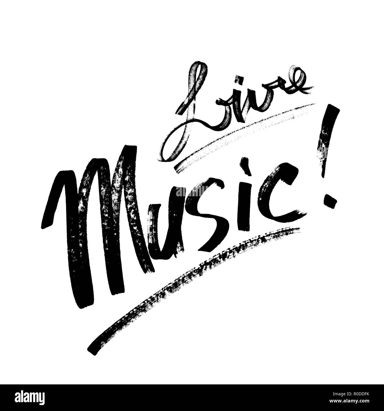 Live Music - Modern calligraphy, hand drawn marker pen lettering Stock ...