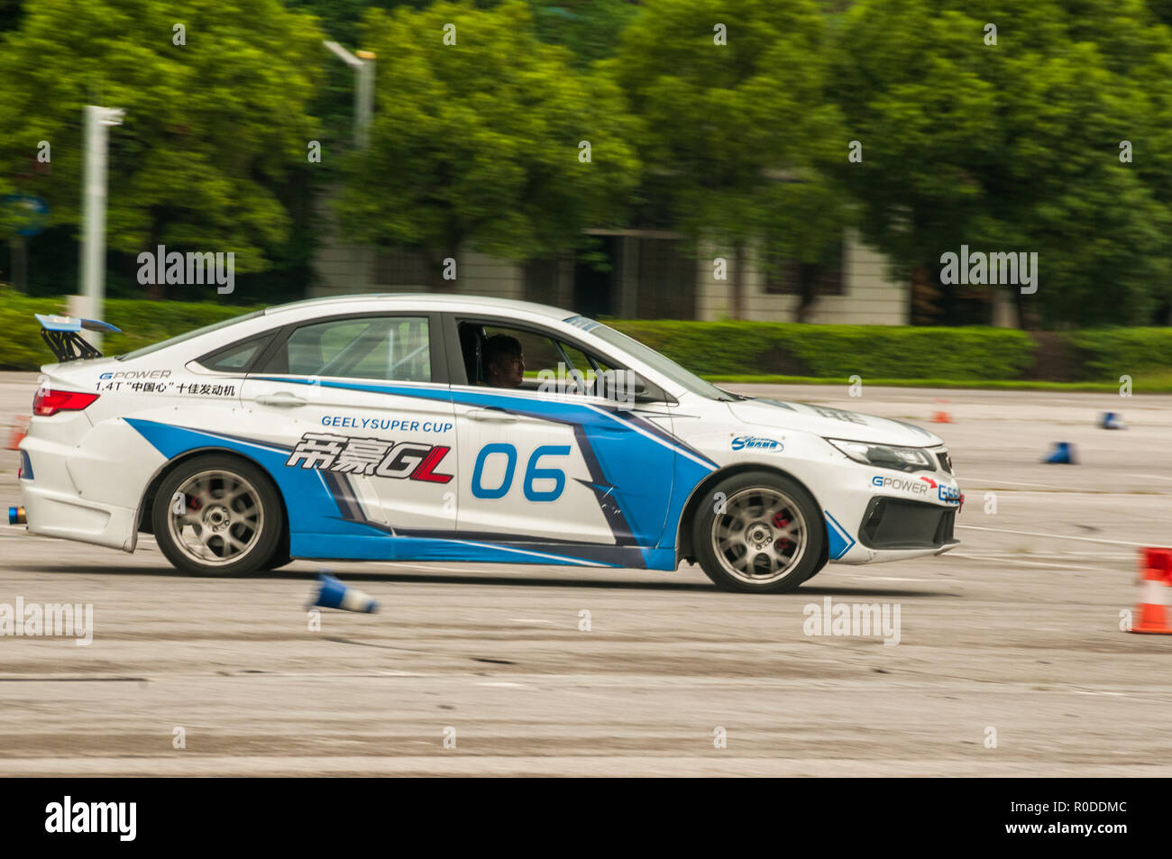A Geely Emgrand GL race car being used for cornering training Stock ...