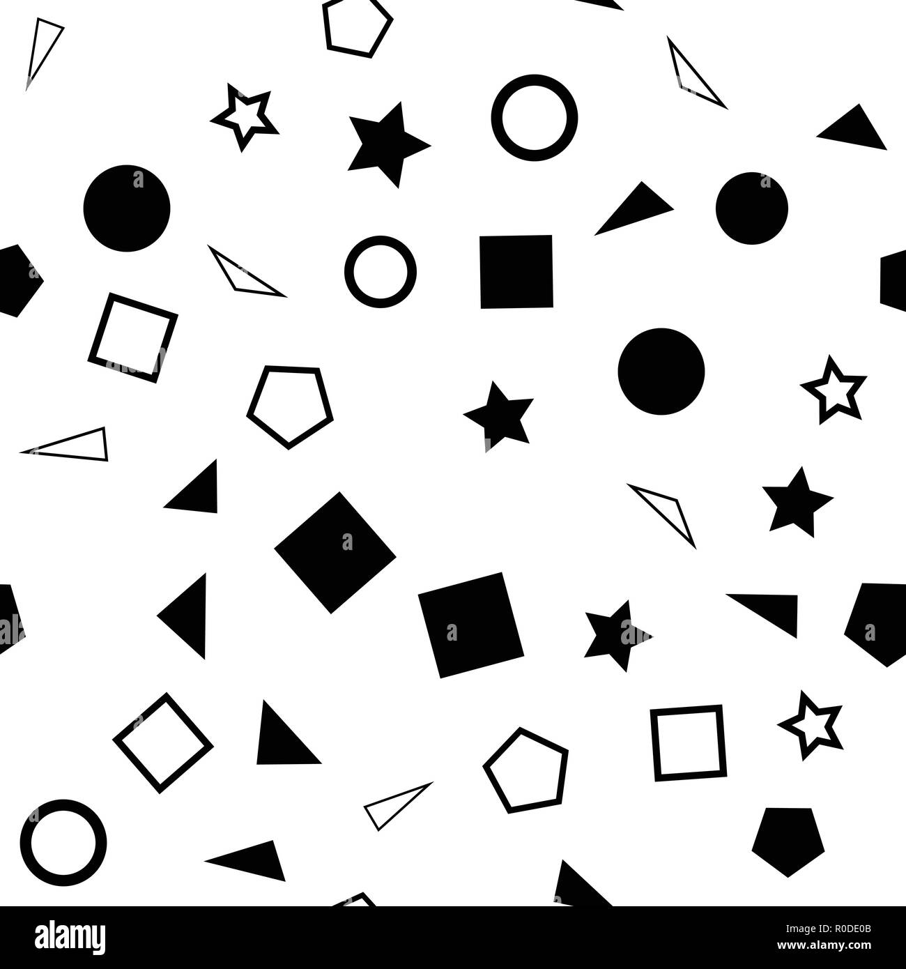Vector illustration of a seamless pattern of black and white simple ...