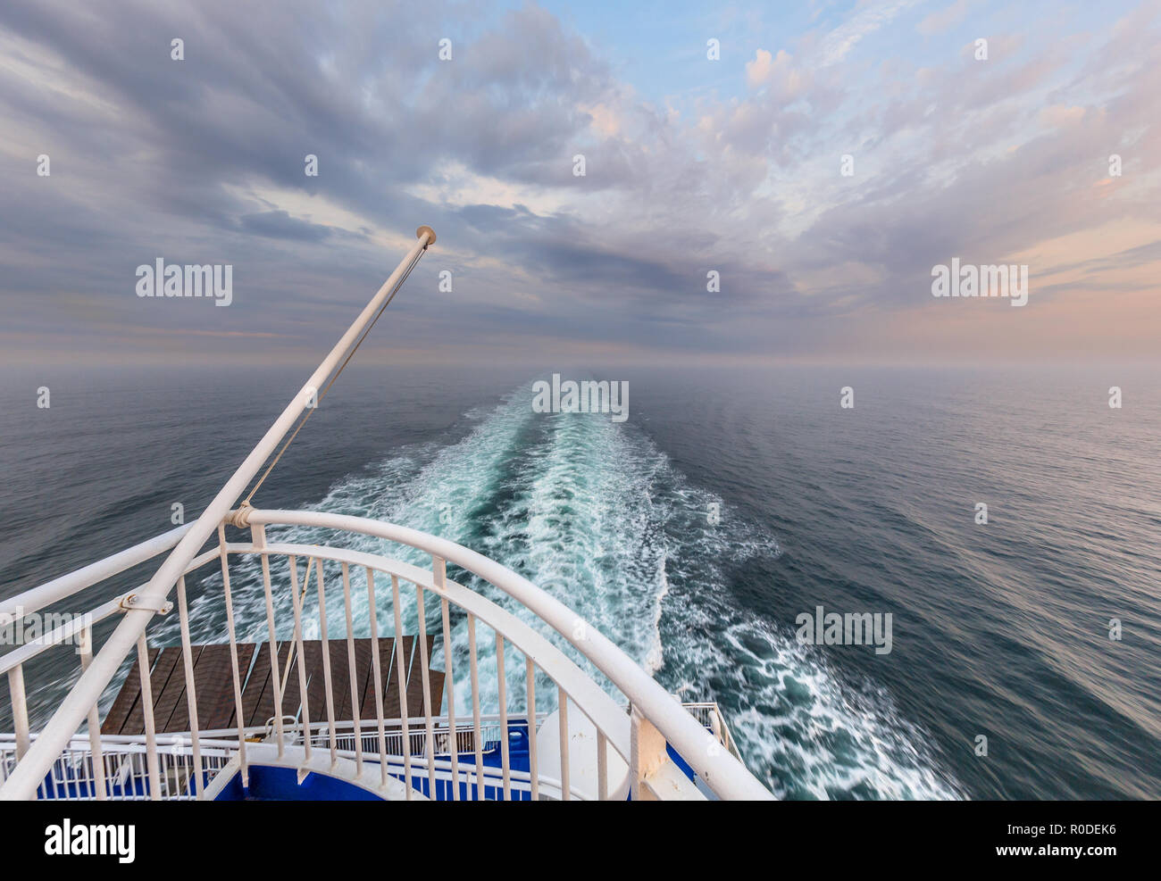 Stern of a Cruise ship liner sailing across the Northsea Stock Photo ...