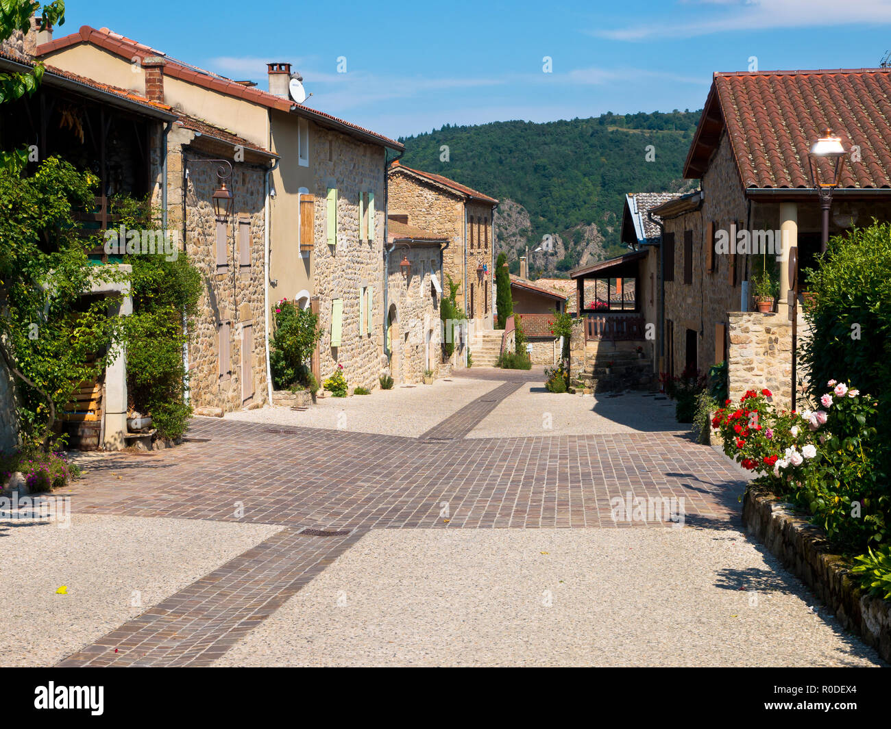 View of a typical French Rural Village in the Ardeche Stock Photo - Alamy