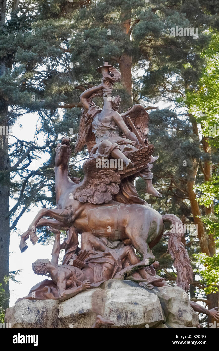 sculpture that represents the fame riding on pegasus Stock Photo - Alamy