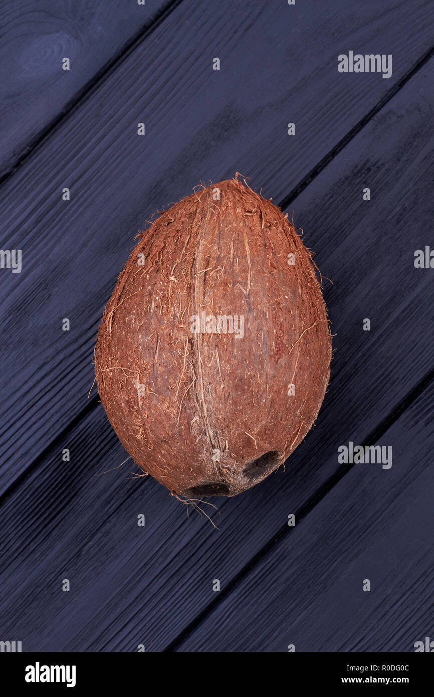 Fresh whole coconut fruit, top view Stock Photo - Alamy
