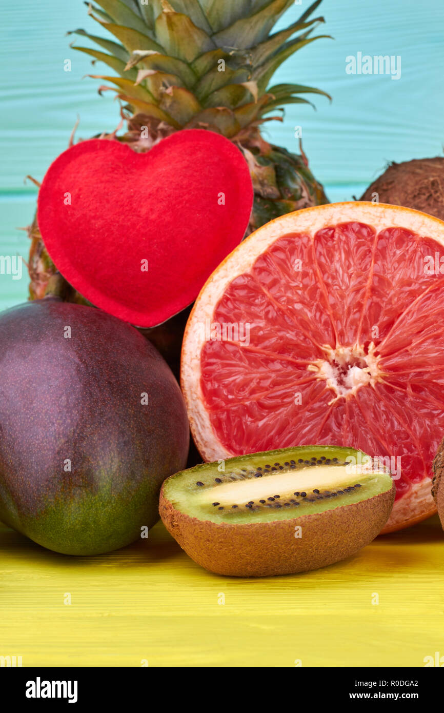 Composition from ripe exotic fruits Stock Photo - Alamy