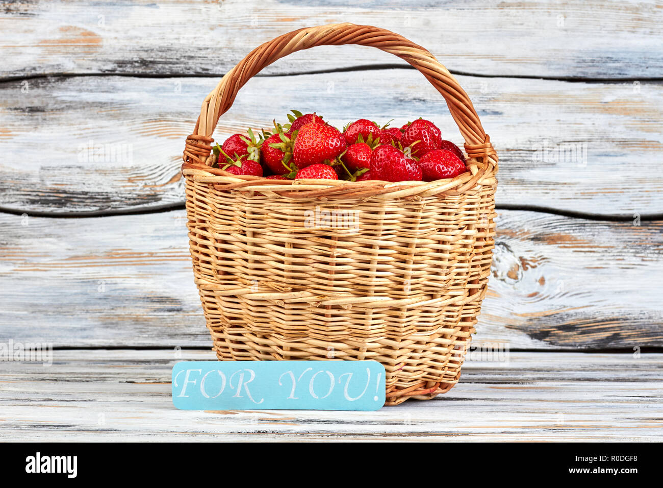Healthy summer strawberries in basket Stock Photo - Alamy