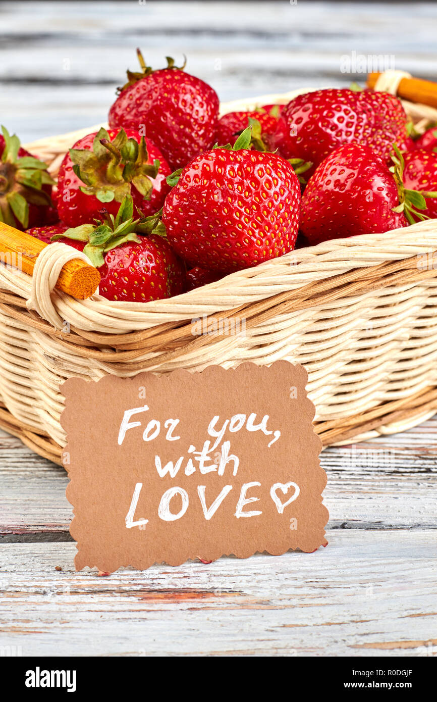 Romantic background with fresh strawberries Stock Photo - Alamy