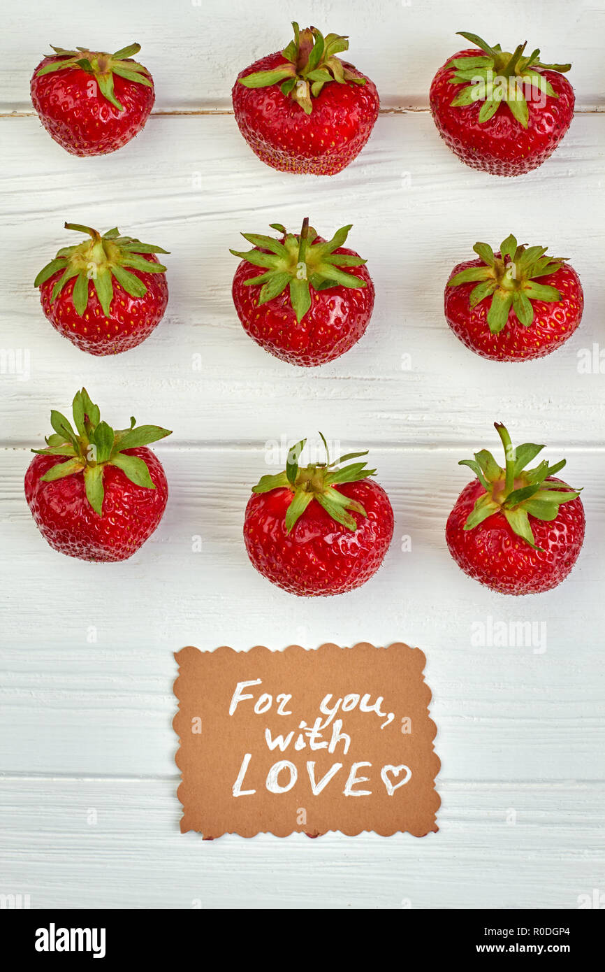 Romantic background with fresh strawberries Stock Photo - Alamy