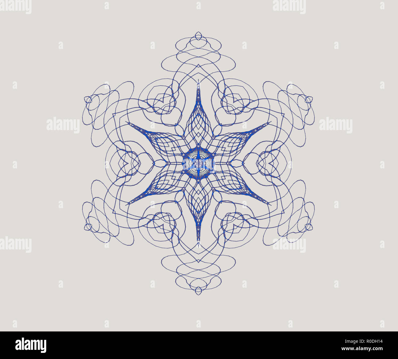 Blue Star with a Pattern and Arabesque Lines Stock Photo - Alamy