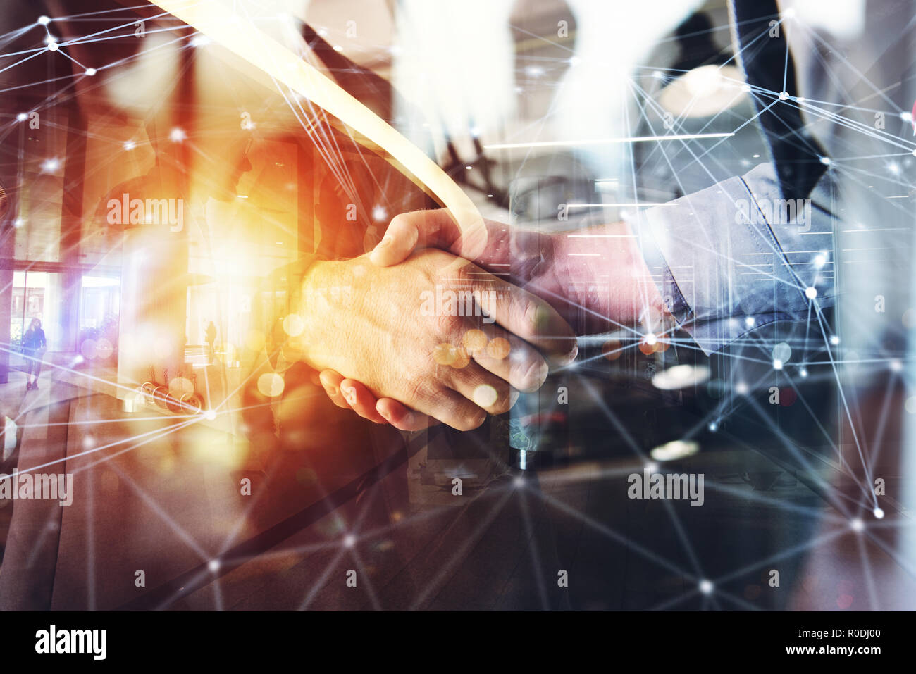 Handshaking business person in the office. concept of teamwork and ...