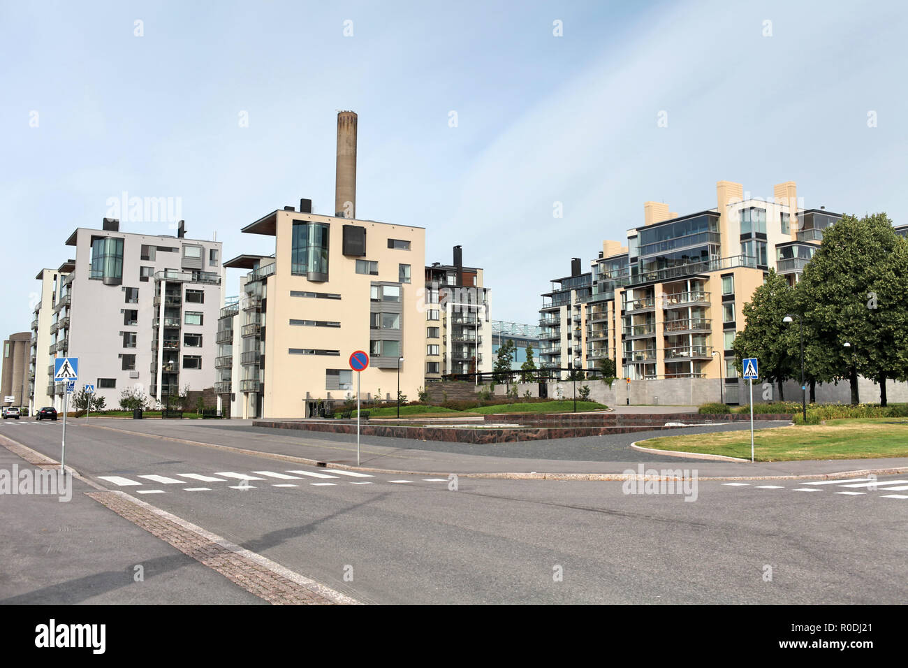 Cityscape with modern architecture Apartment Building at Helsinki Stock ...