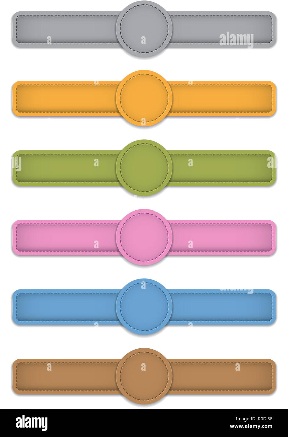 Blank colorful design templates made of leather. Vector illustration ...