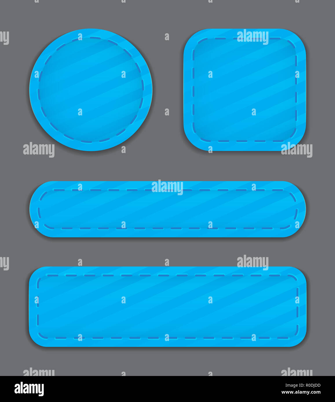 Blue glossy web element set. Vector illustration Stock Photo - Alamy