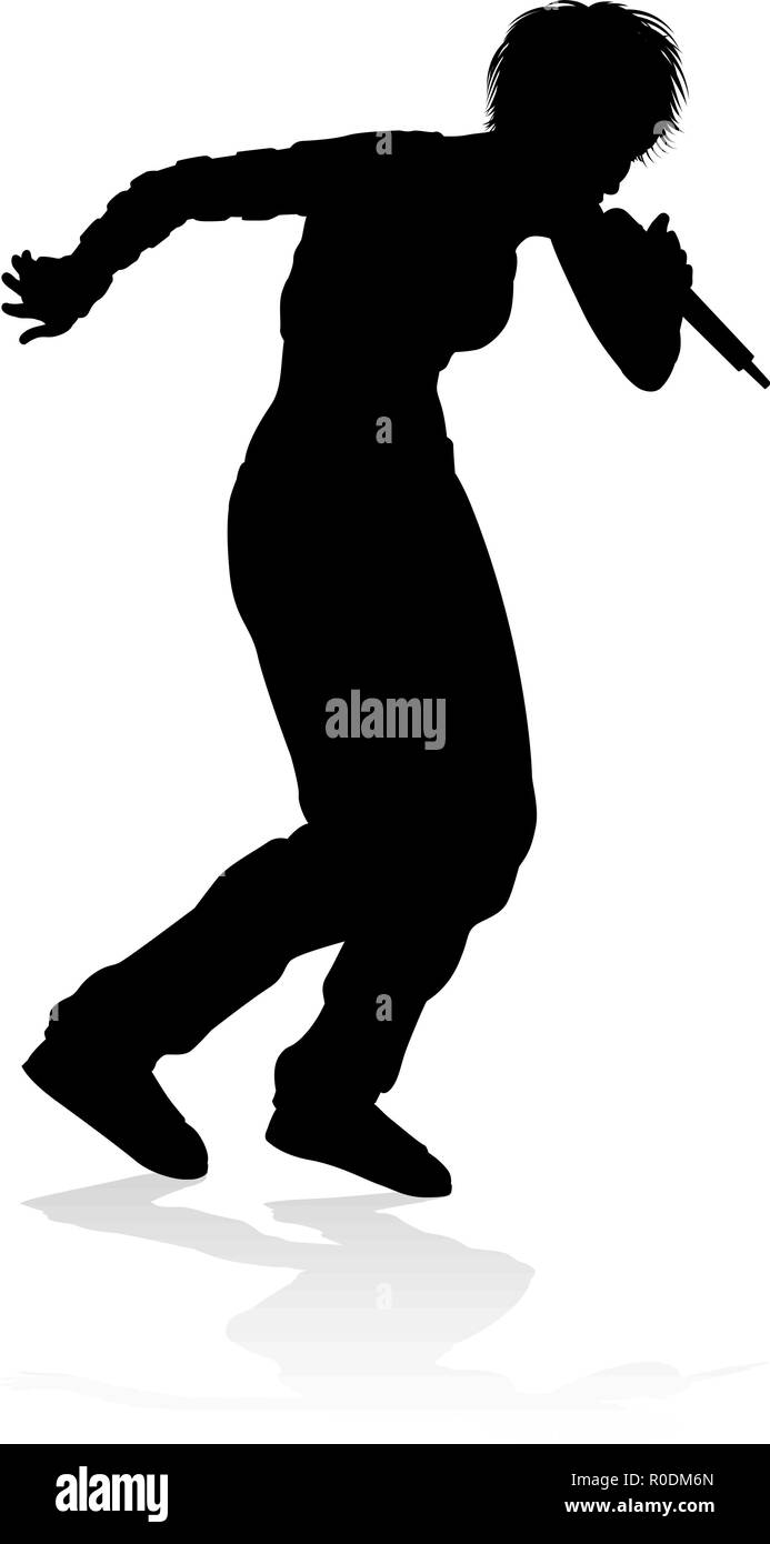 Singer Pop Rapper Rock Star Woman Silhouette Stock Vector Image & Art ...