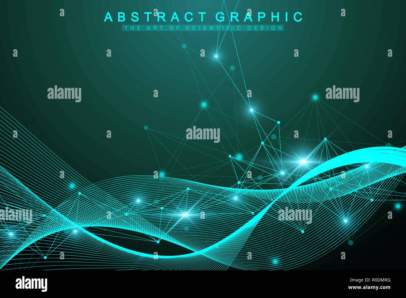 Geometric graphic background molecule and communication. Big data ...