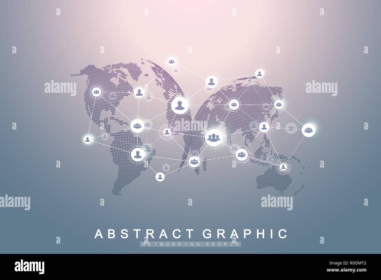 Social media network and marketing concept on World Map background ...