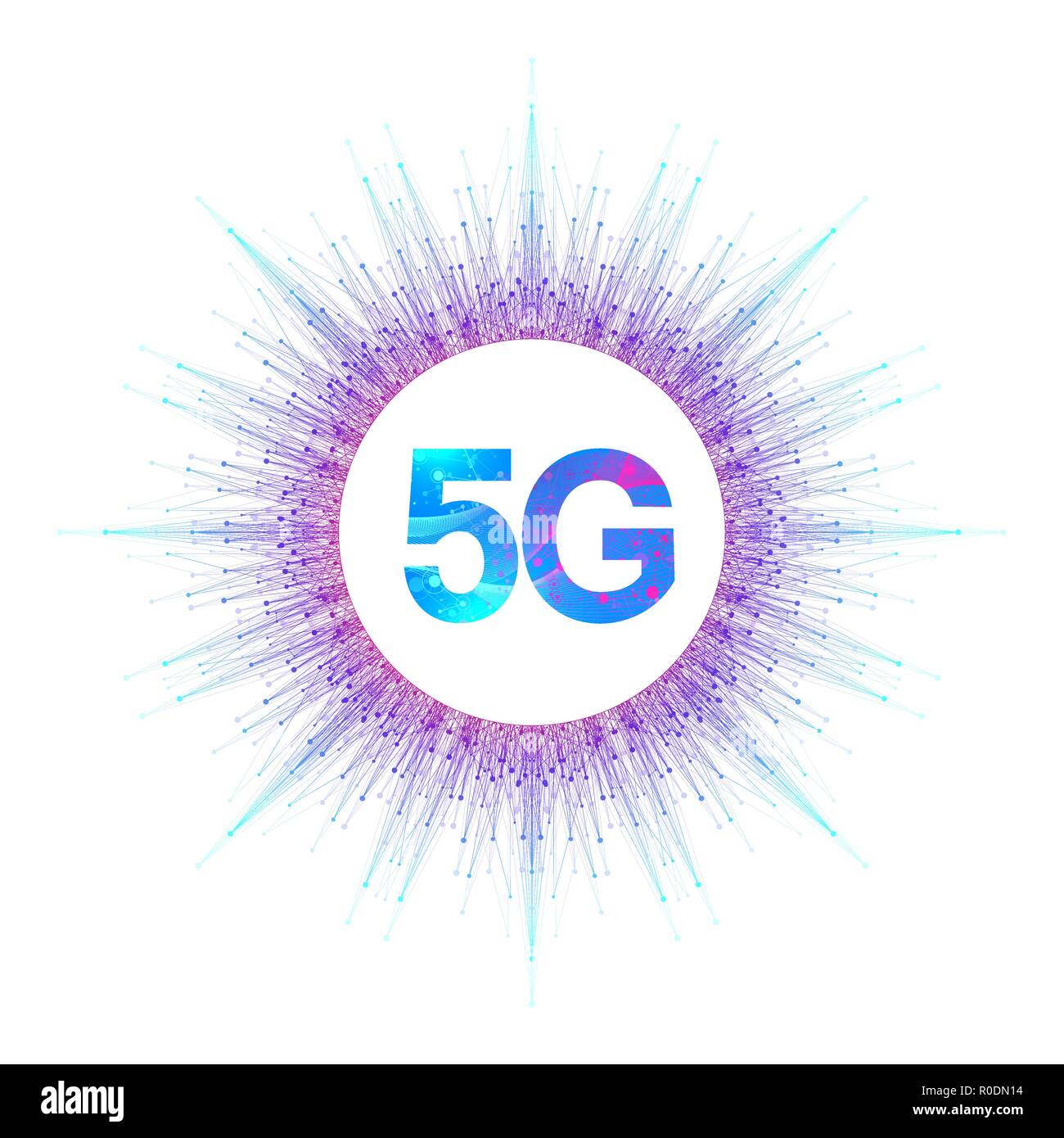 5G network wireless systems and internet vector illustration ...