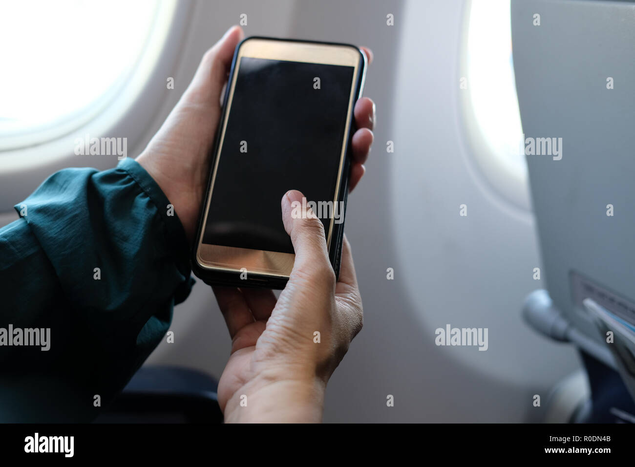 Flight phone inside cabin hi-res stock photography and images - Alamy