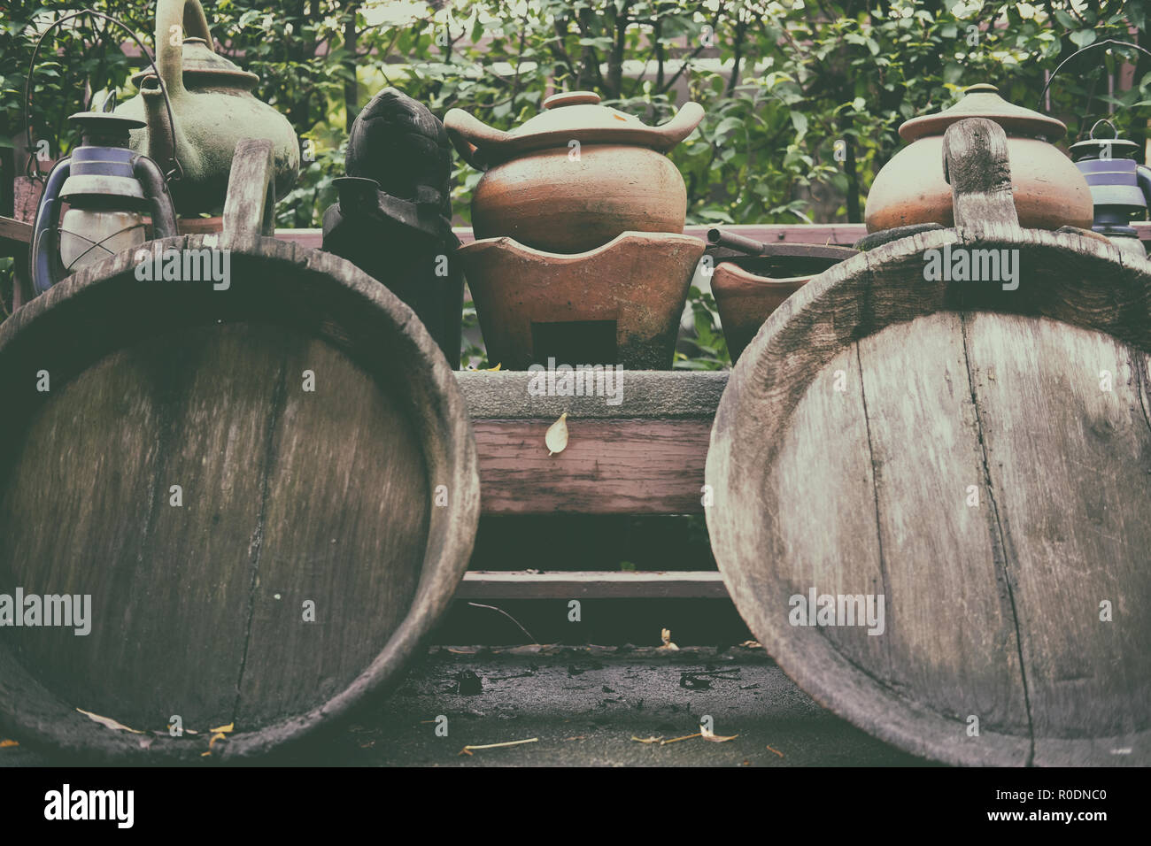 clay pot. old retro traditional thailand crockery kitchenware Stock ...