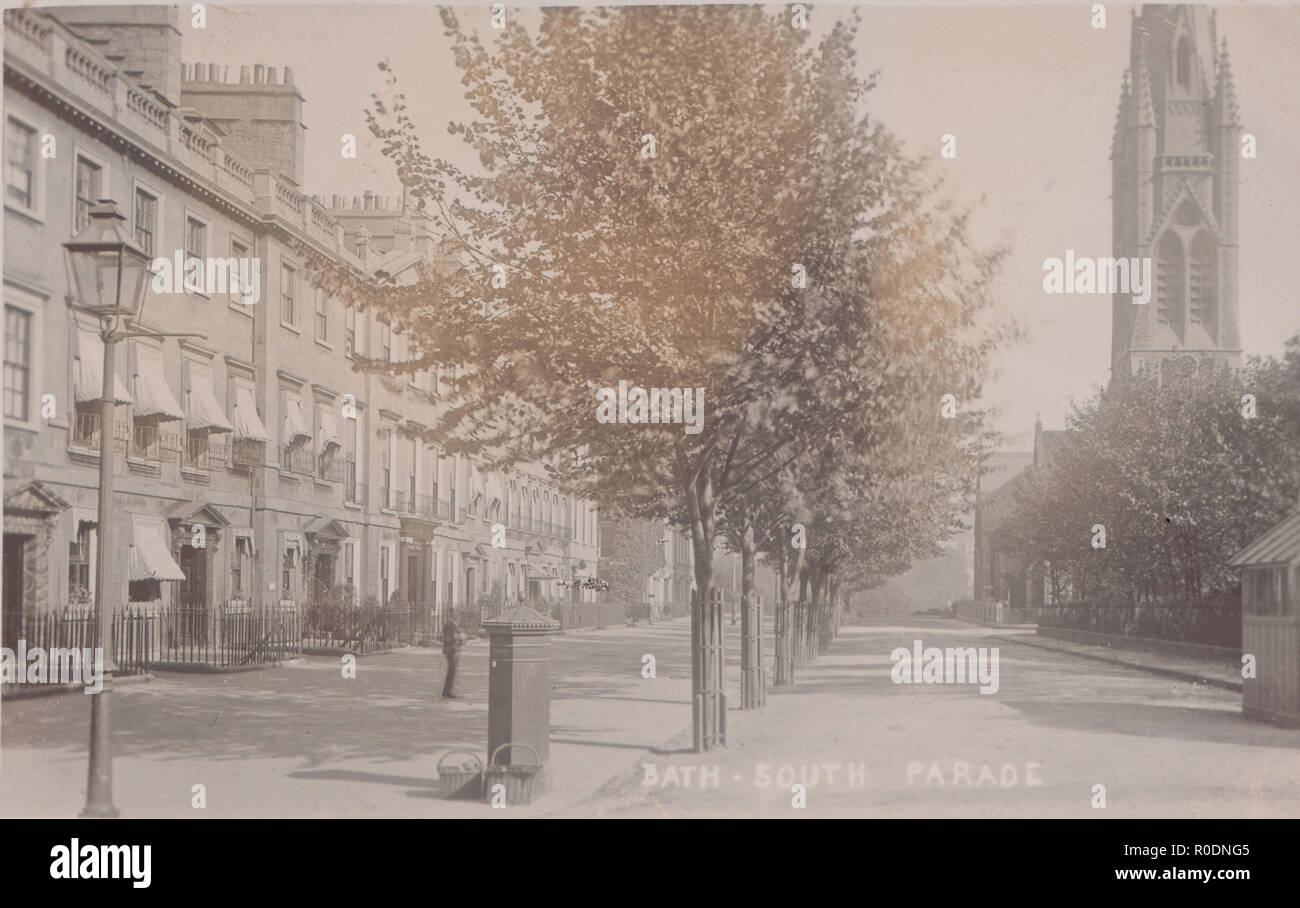 Vintage Edwardian Photographic Postcard Showing South Parade, Bath ...