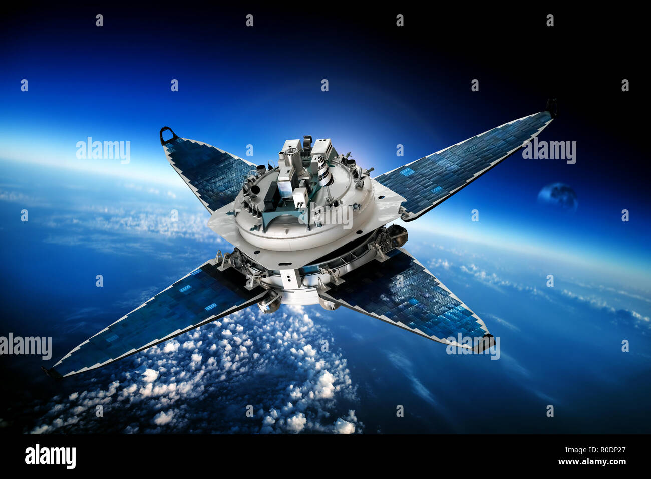 Space satellite orbiting the earth. Elements of this image furnished by ...