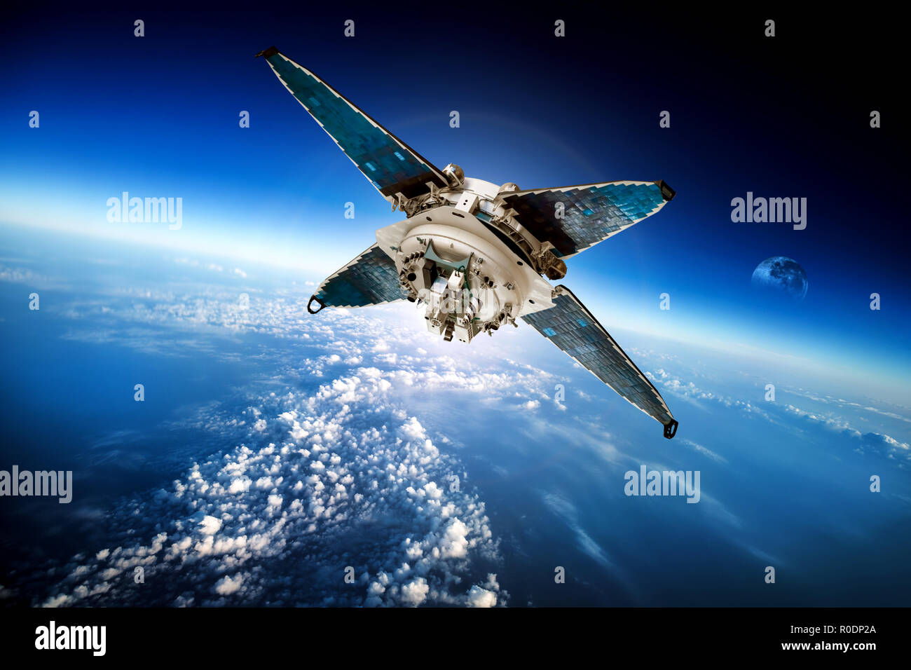 Space satellite orbiting the earth. Elements of this image furnished by ...