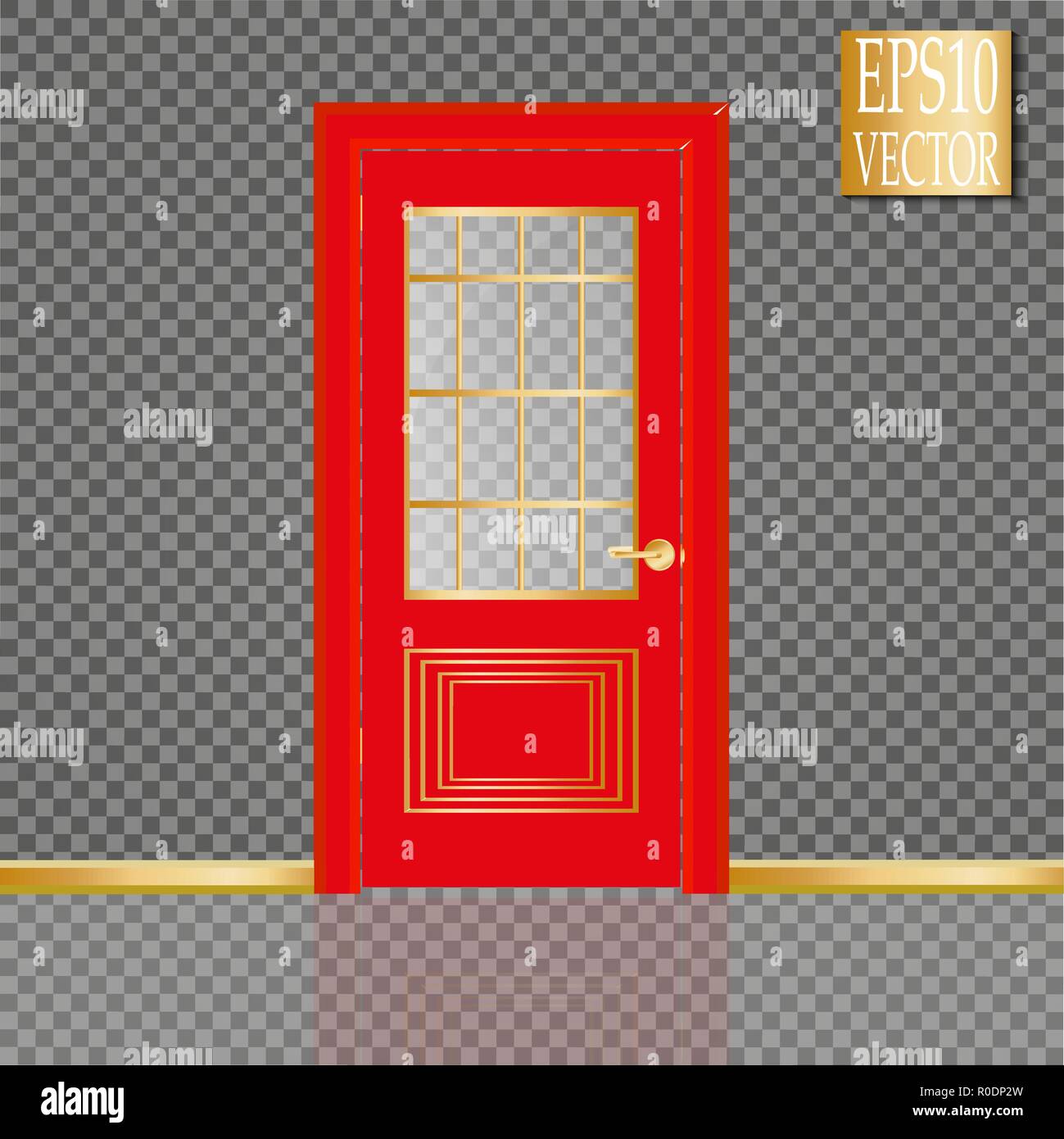 Vector White Closed Door with Frame Isolated on Background Stock Vector ...