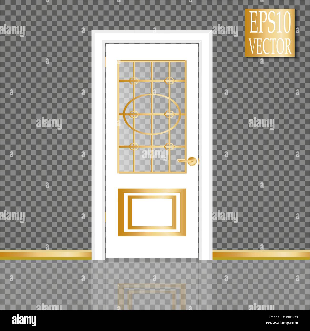 Wooden handle on door Stock Vector Images - Alamy