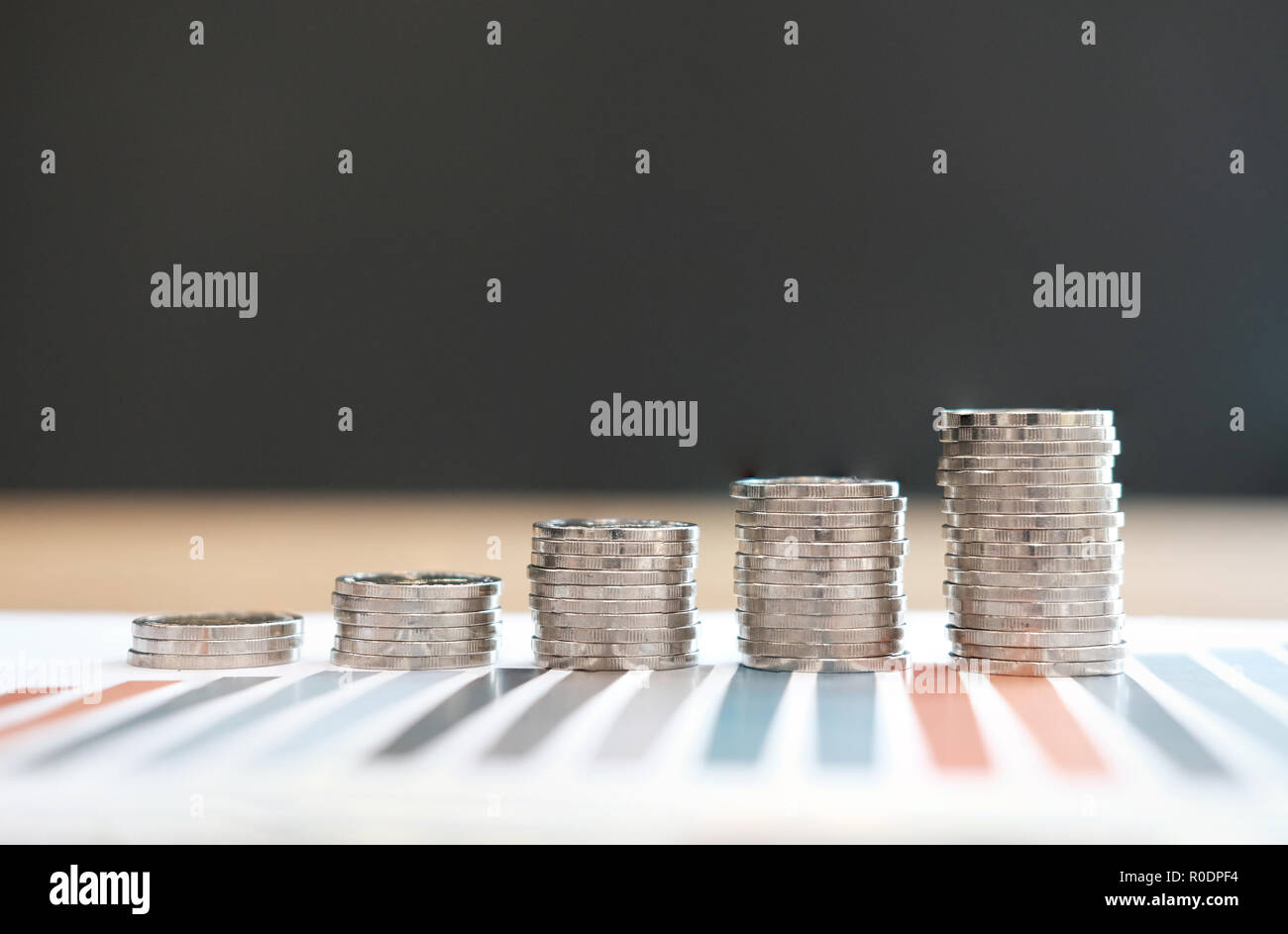 coins stack. business growth & investment. money savings, cash deposit ...